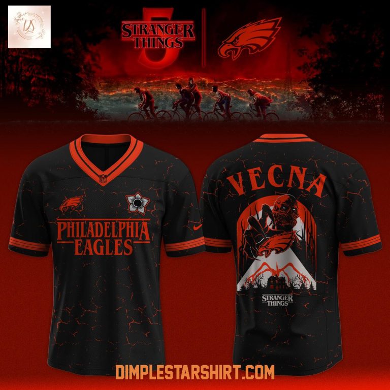 All Team NFL x Stranger Things 5 Football Jersey - Dimplestartshirt