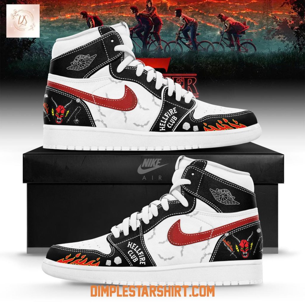 Stranger Things 5 Hellfire Club Air Jordan 1 Shoes - Dimplestartshirt
