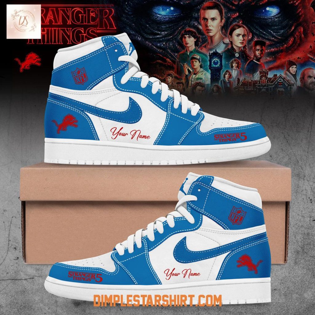 Detroit Lions Stranger Things Air Jordan 1 Shoes - Dimplestartshirt